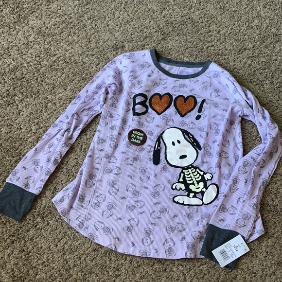 Shirts & Tops | Peanuts Snoopy Purple Thermal Long Sleeve 112 | Poshmark